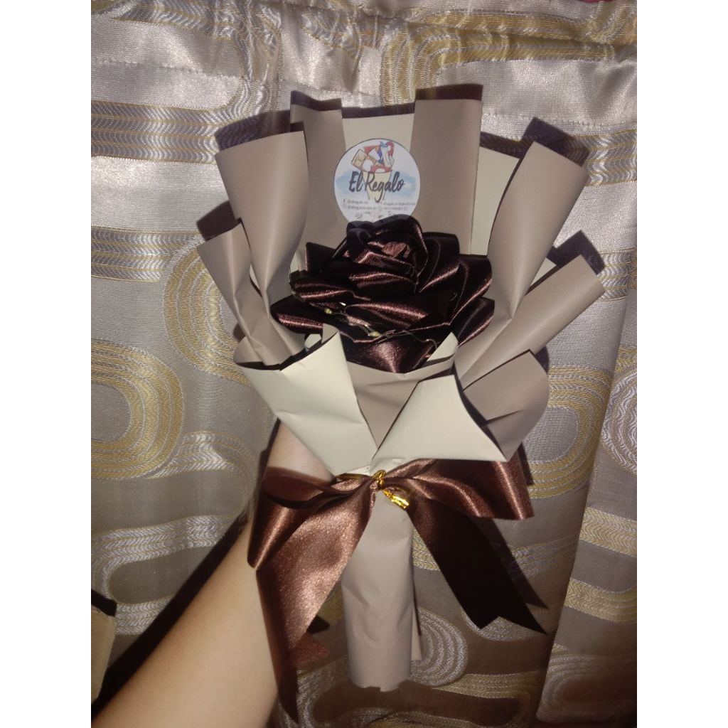 Single Stem Satin Rose Bouquet WITH FREE CARD | Shopee Philippines