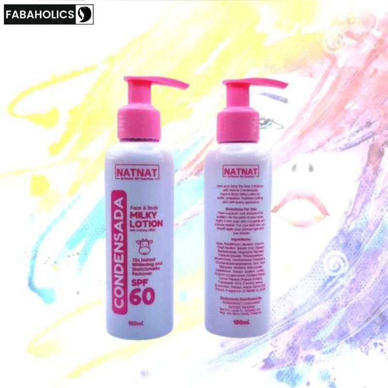 Natnat Condensada Face and Body Milky Lotion SPF 60 150ml | Shopee ...