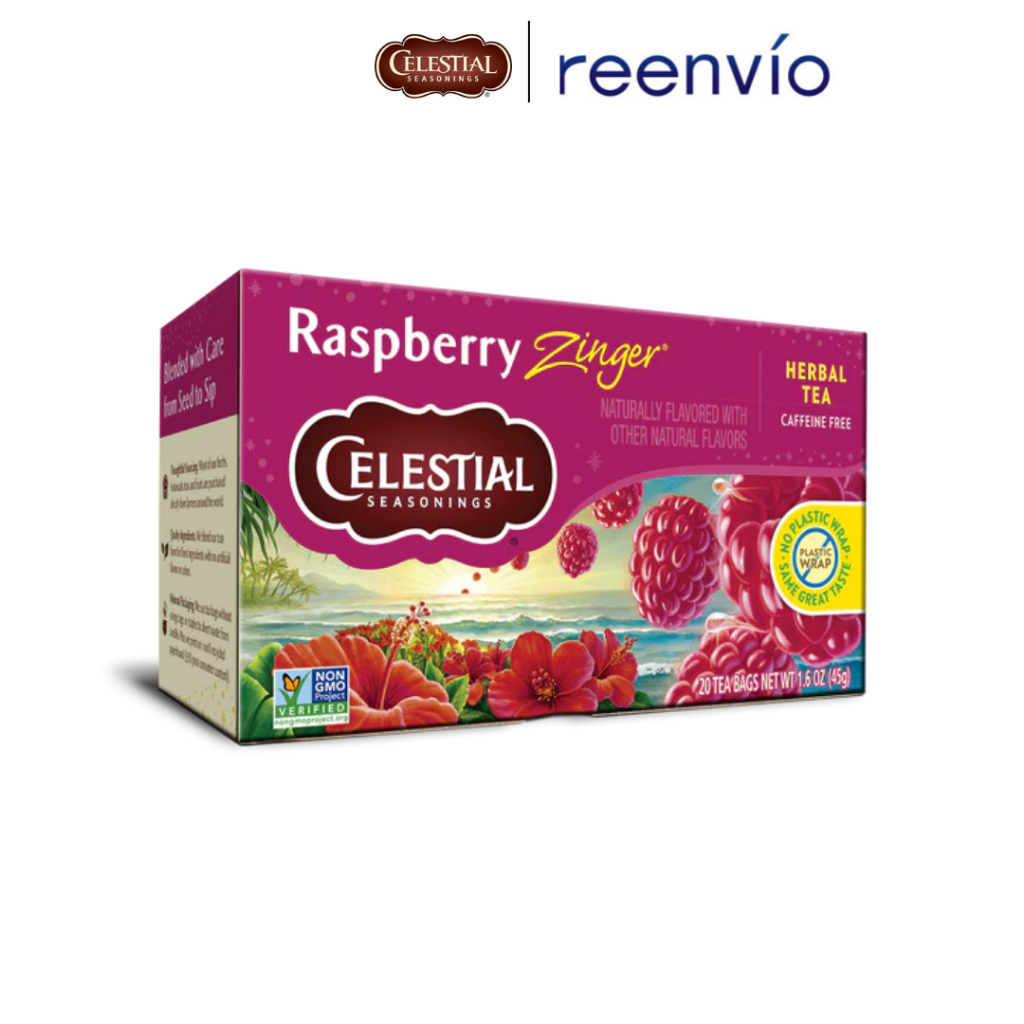 Celestial Seasonings Raspberry Zinger Herbal Tea 20s caffeine free ...