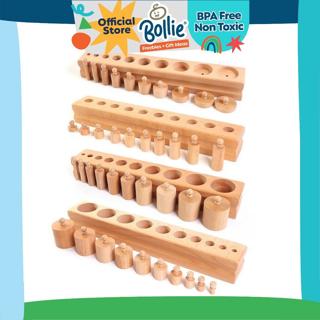 Bollie Baby 4 Sets Large Knobbed Cylinders (Montessori Material ...