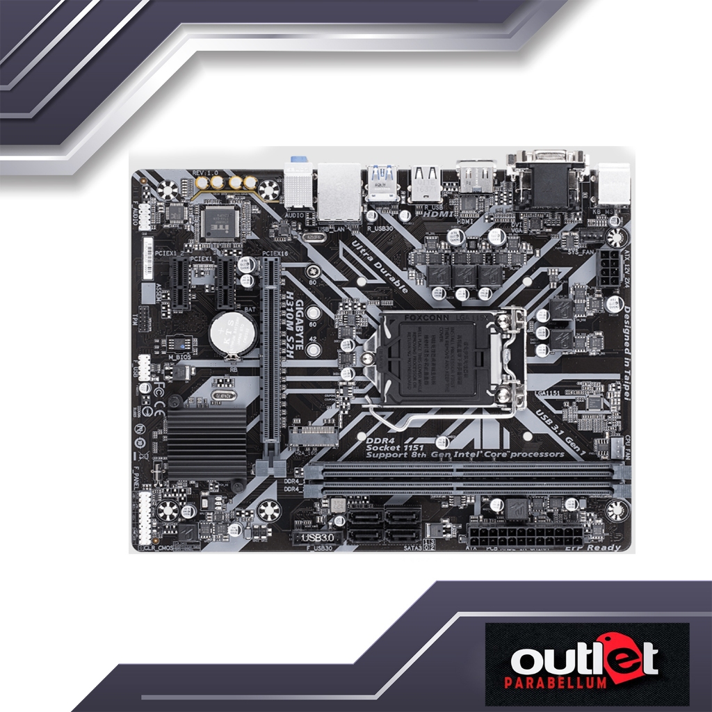 REFURBISHED GIGABYTE GA-H310M-S2H INTEL H310 S1151 MATX MOTHERBOARD ...
