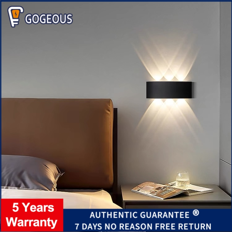 GOGEOUS 7W LED Wall Lamp 360 Degree Rotation Adjustable Bedside Lights ...