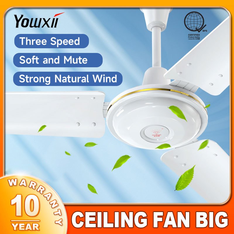 Yowxii Powerful Ceiling Fan Big Size Heavy Duty Portable 3 Blade ...