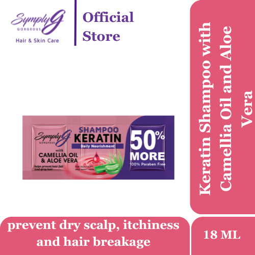 Symply G Keratin Shampoo with Camellia Oil and Aloe Vera 18mL | Shopee ...