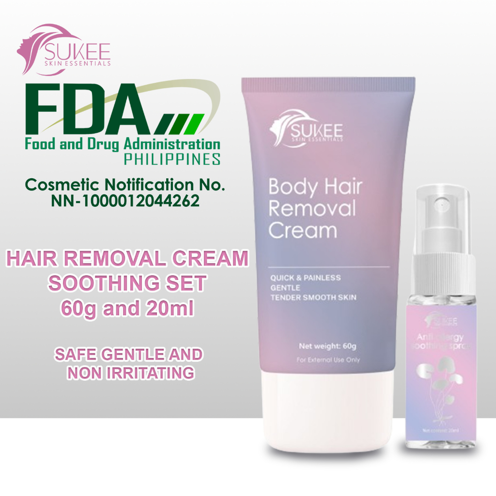 [SUKEE] SUKEE Hair Removal Cream 60G with Anti-allergy Soothing Spray 20ML set | Shopee Philippines