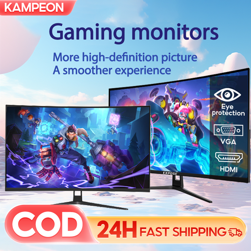 EXPOSE Monitor 24 Inch Curved 75/165Hz Pc Gaming Monitor Desktop ...