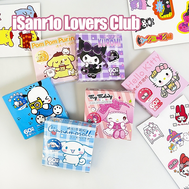 Cartoon Sanrio Handbook Sticker Set Cute Kuromi Cinnamoroll Waterproof