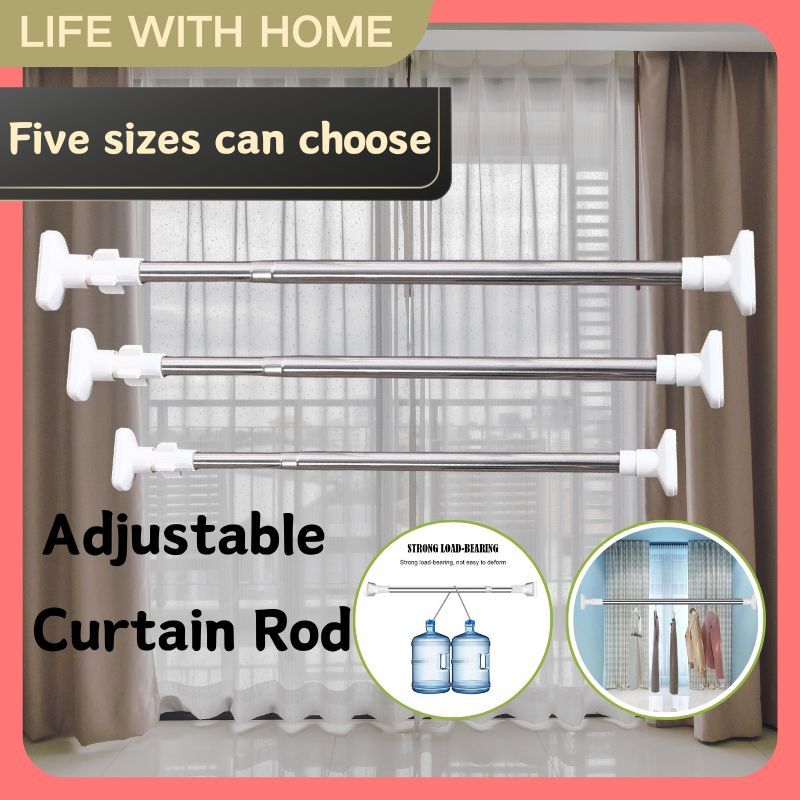 Stainless Steel Curtain Rod Telescopic Rod Adjustable Drying Rack ...