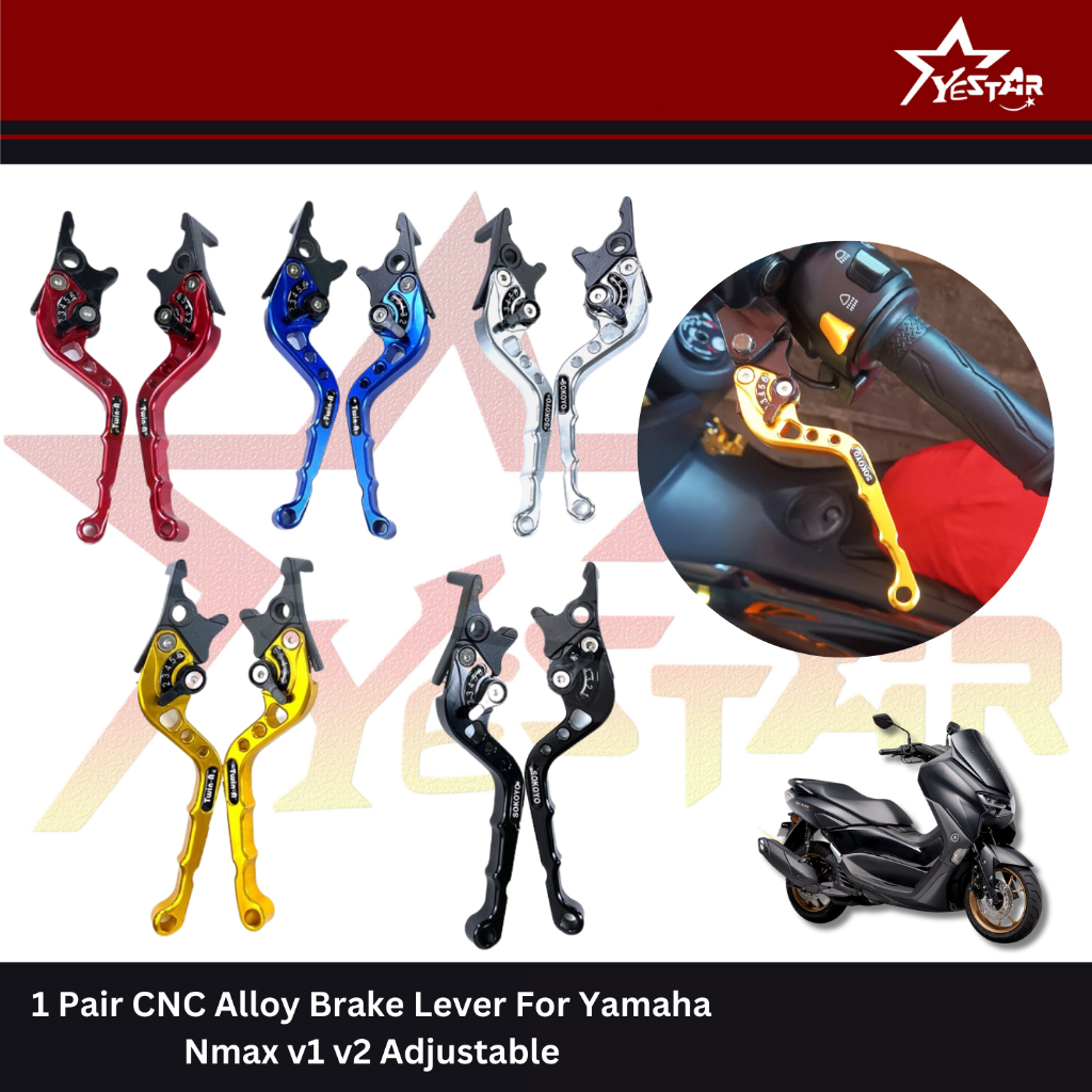 1 Pair CNC Alloy Brake Lever For Yamaha Nmax v1 v2 Adjustable ...
