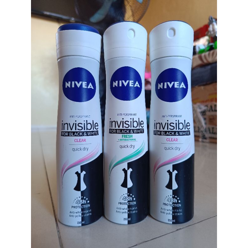 NIVEA Invisible for Black & White QuickDry Fresh Antibac & Clear Anti ...