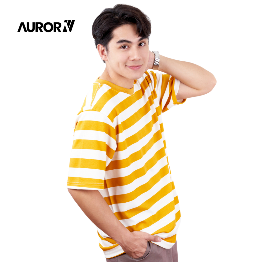 AURORA Stripes T-Shirt | Cotton Oversized | Shopee Philippines