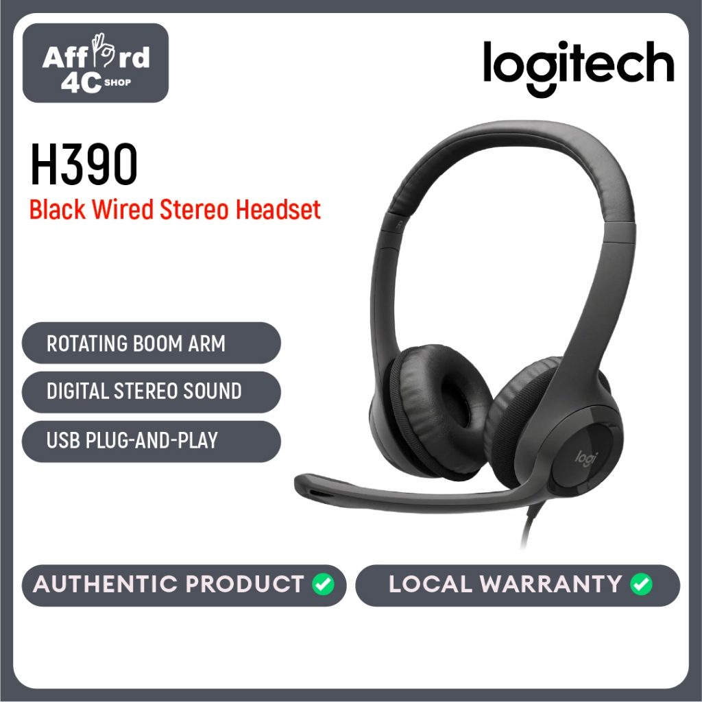 Logitech H390 USB Headset (Black) | Shopee Philippines