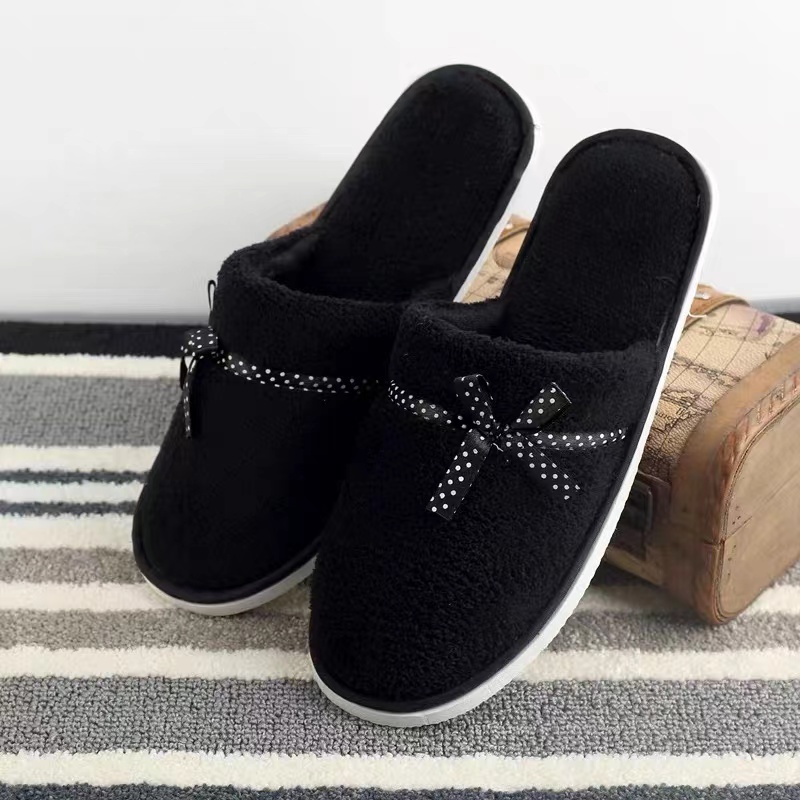 Female coral velvet thick warm slippers hotel bedroom hospitality ...