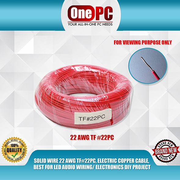 SOLID WIRE 22 AWG TF#22PC, ELECTRIC COPPER CABLE, BEST FOR LED AUDIO ...