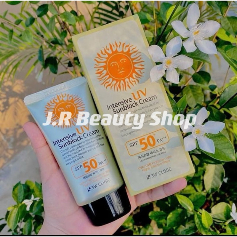 J&r Orig 3W CLINIC Intensive UV Sunblock Cream SPF50 PA++ Whihening ...