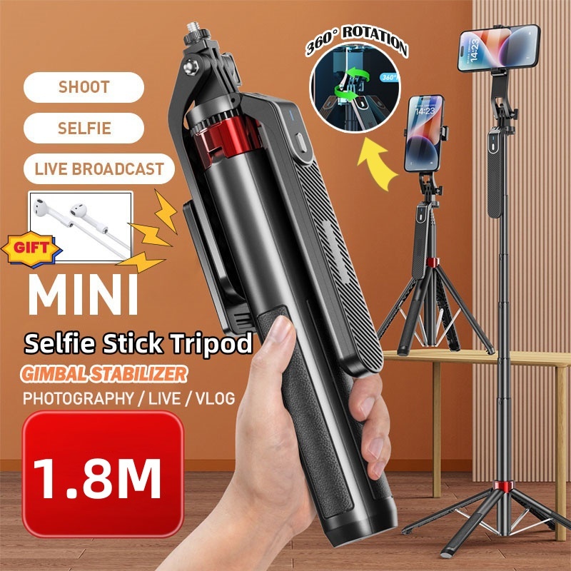 Selfie Stick Face Tracking Tripod 360°Rotation with Bluetooth Remote ...