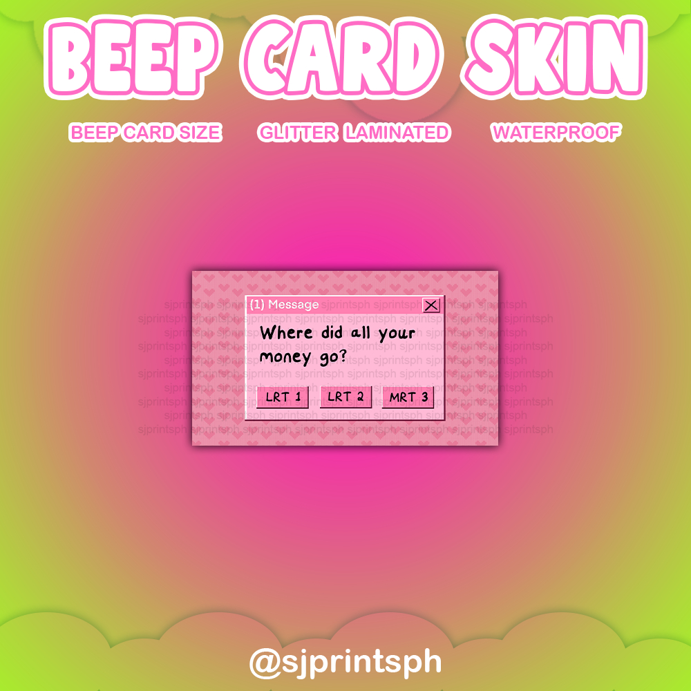 Random Aesthetic Beep Card skin| Glittered Vinyl Waterproof Sticker ...