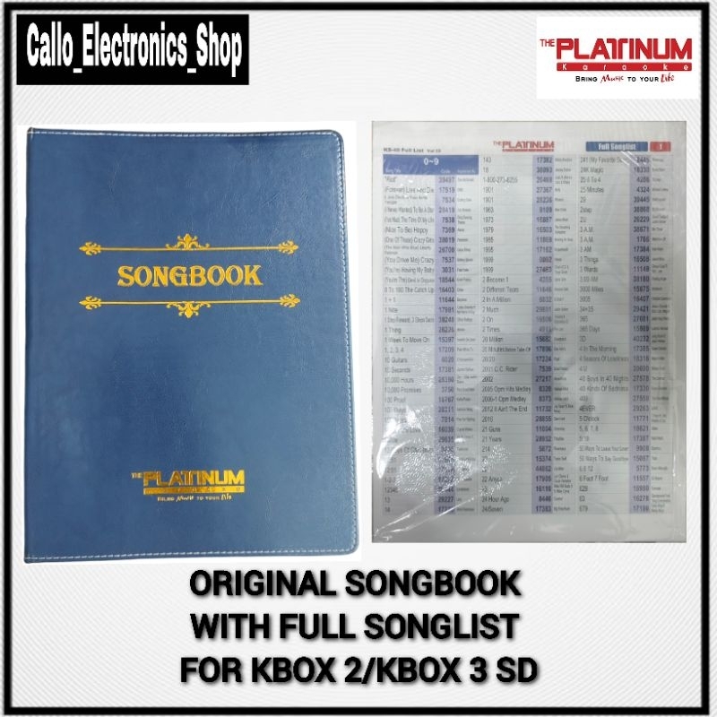 ORIGINAL PLATINUM SONGBOOK WITH FULL SONGLIST VOLUME 30 FOR KBOX 2/KBOX 3 SD(NO CD OR SD CARD ...