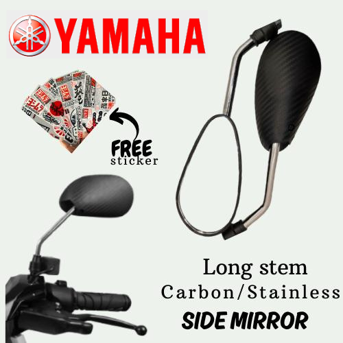 YAMAHA Sniper 155-150 Motorcycle CARBON Side mirror Long Stem Stainless ...