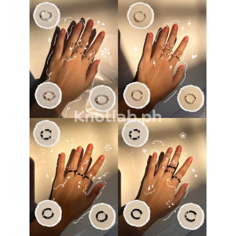 Non-tarnish Wired Beaded Ring (PRE-MADE) | Shopee Philippines