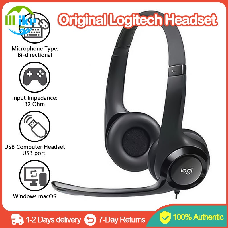 Logitech H390 Wired Headset Noise Cancelling Headphone USB Office ...