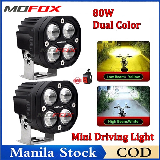 MOFOX D2 Mini Driving Light White&Yellow 2-in-1 80W Hight/Low ...