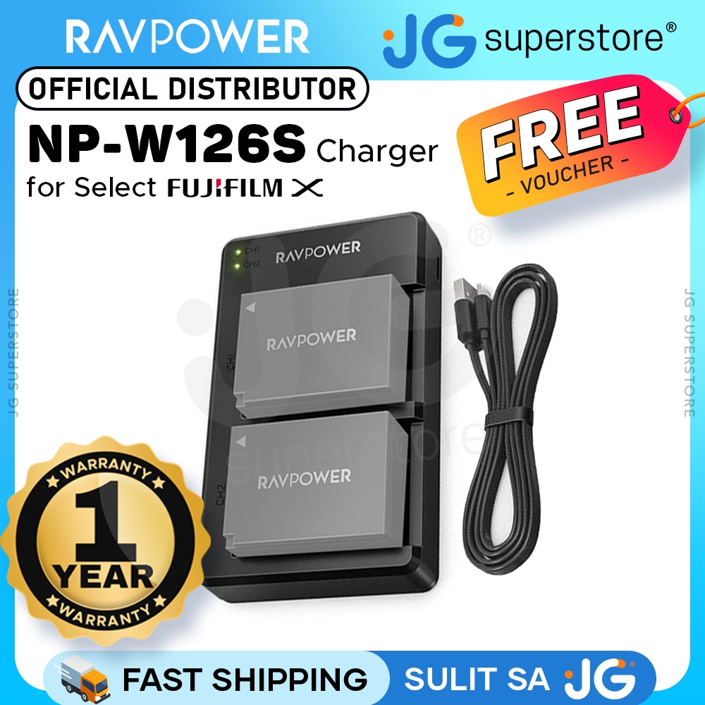 RAVPower (2-Pack) NP-W126S NP-W126 NPW126 Battery & Dual Charger for FUJIFILM FinePix Digital ...