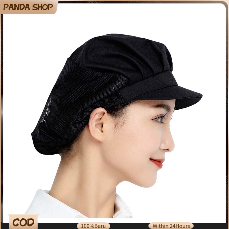 Black Mesh/Cotton Chef Hat Restaurant Waiter Hair Net Dust-proof ...
