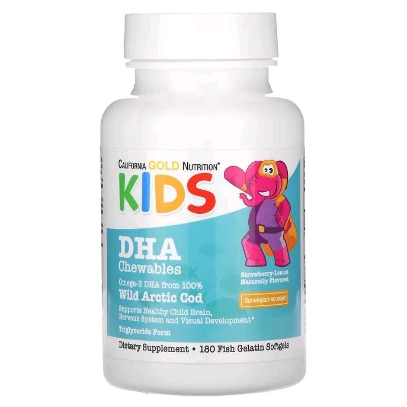 California Gold Kids Childrens DHA Omega 3 Chewables - 180 Softgels ...