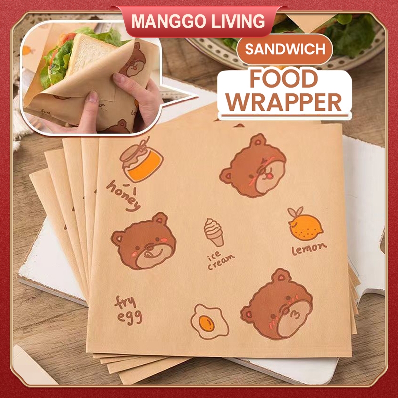50Pcs Burger Wrapper Paper Greaseproof Paper Sandwich Packaging Paper ...