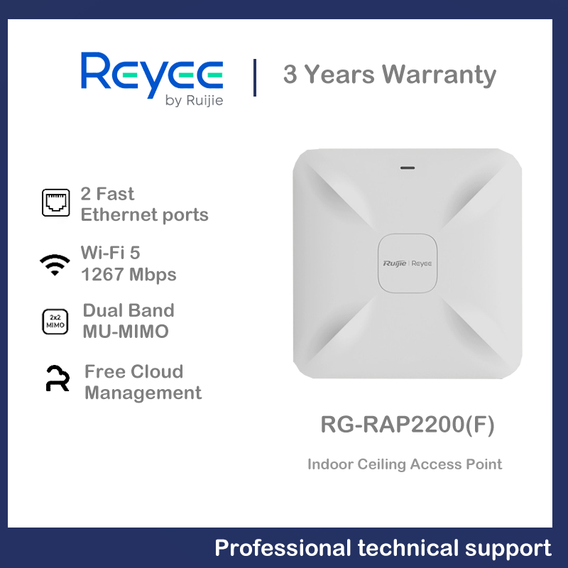 Ruijie-Reyee RG-RAP2200(F) Reyee Wi-Fi 5 1267Mbps Ceiling Access Point ...