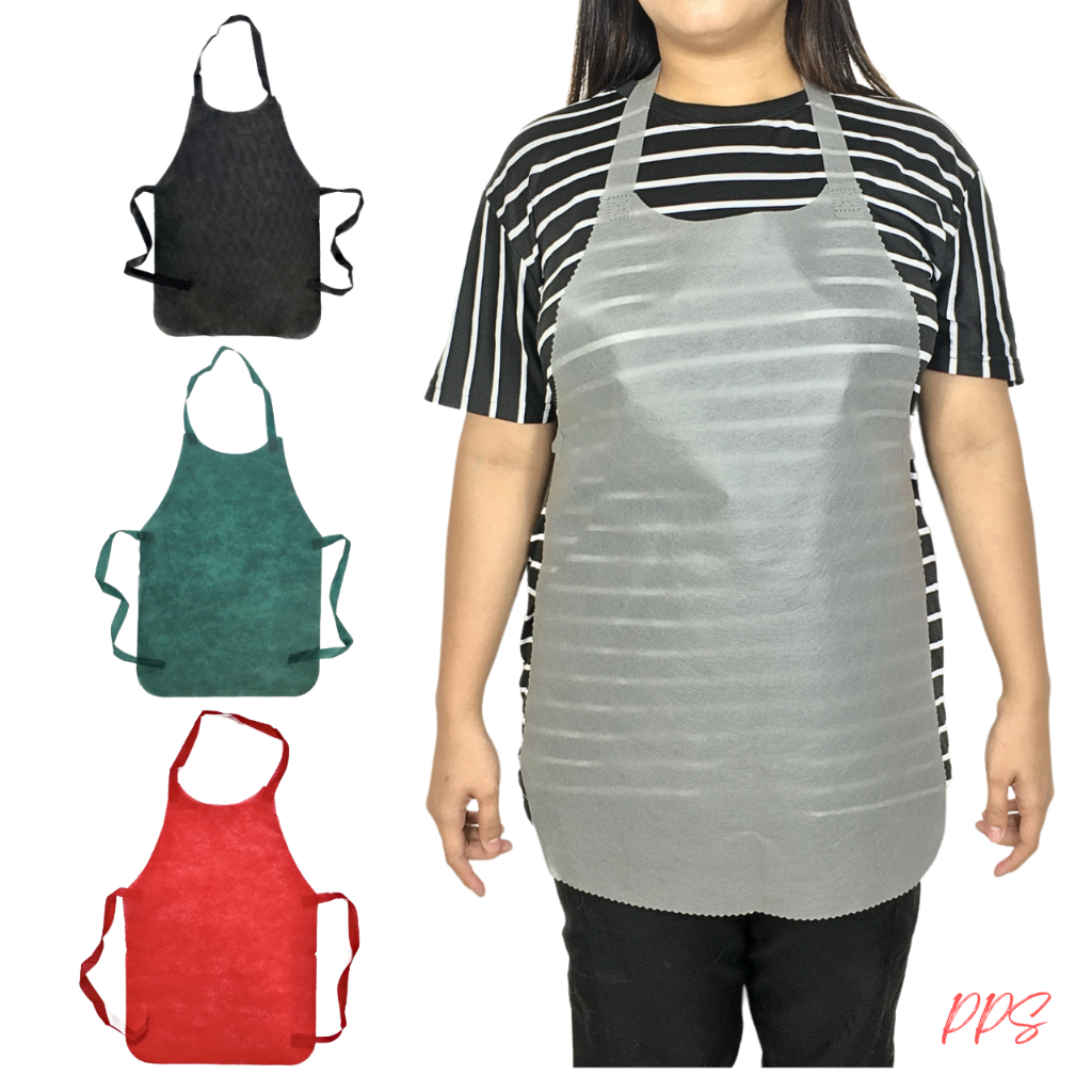 5pcs Disposable Apron Non-woven Aprons Dustproof Bib for BBQ Cooking ...