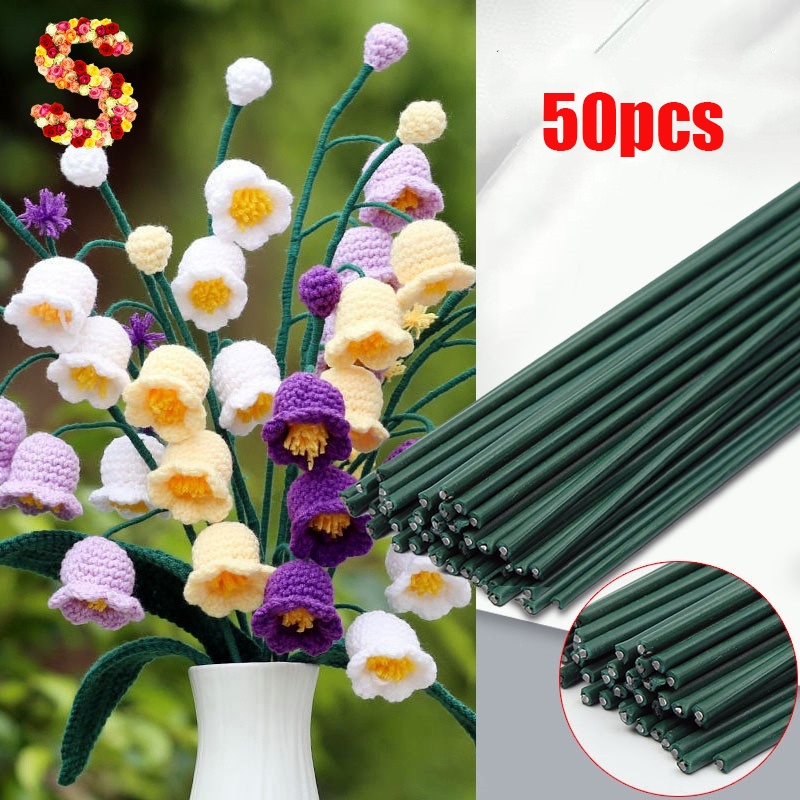 50Pcs 30/40cm Artificial Flower Stem DIY Flower Frame Decoration Green ...