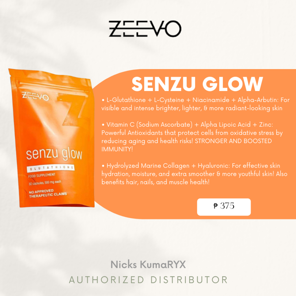 SENZO GLOW GLUTATHIONE by ZEEVO | Shopee Philippines