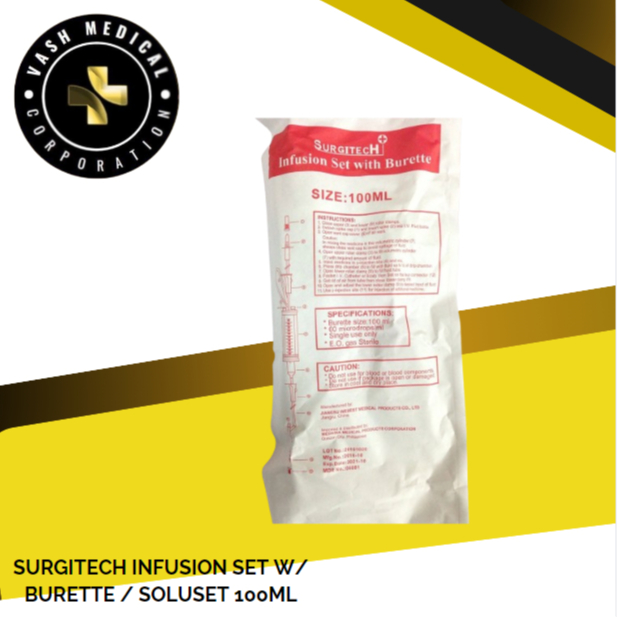 SURGITECH INFUSION SET W/ BURETTE / SOLUSET 100ML | Shopee Philippines