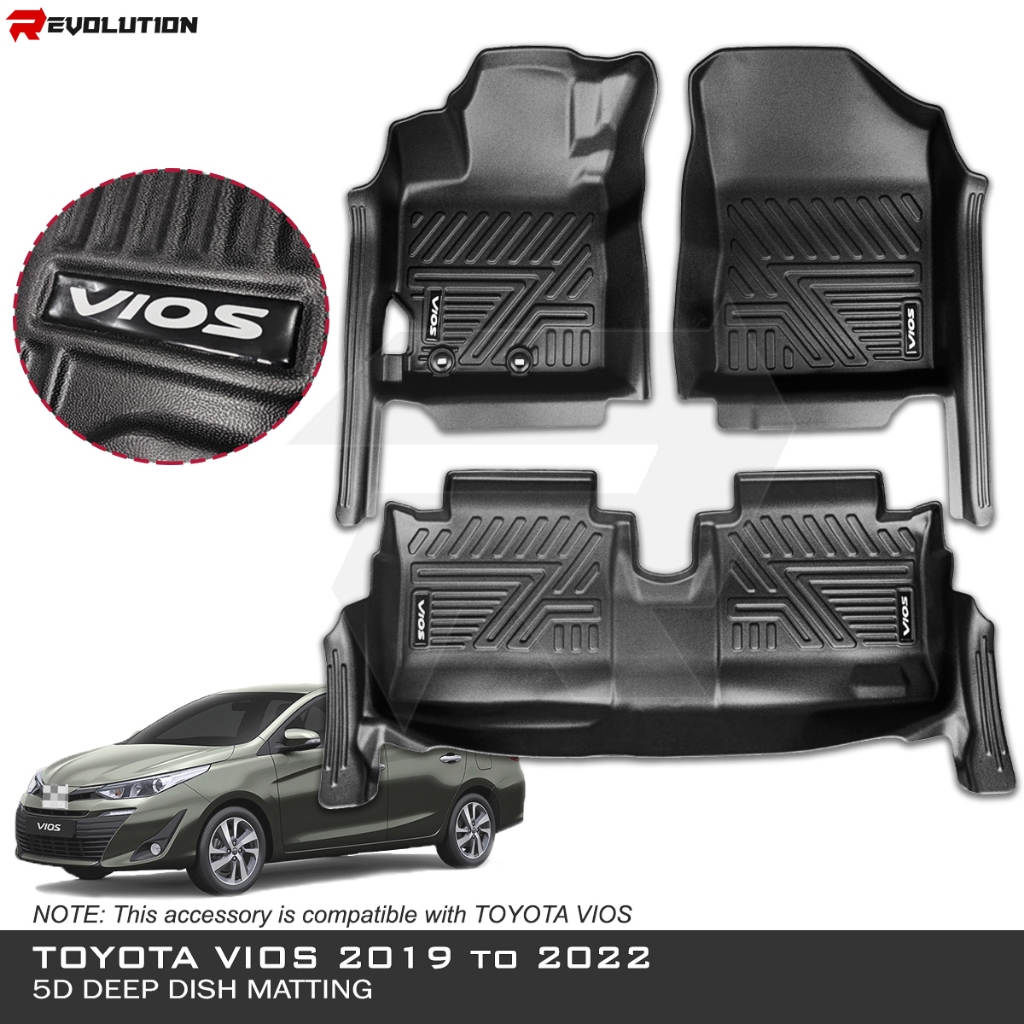 REVO Toyota VIOS 2019 to 2024 OEM 5D Deep Dish Matting (3pcs/set ...