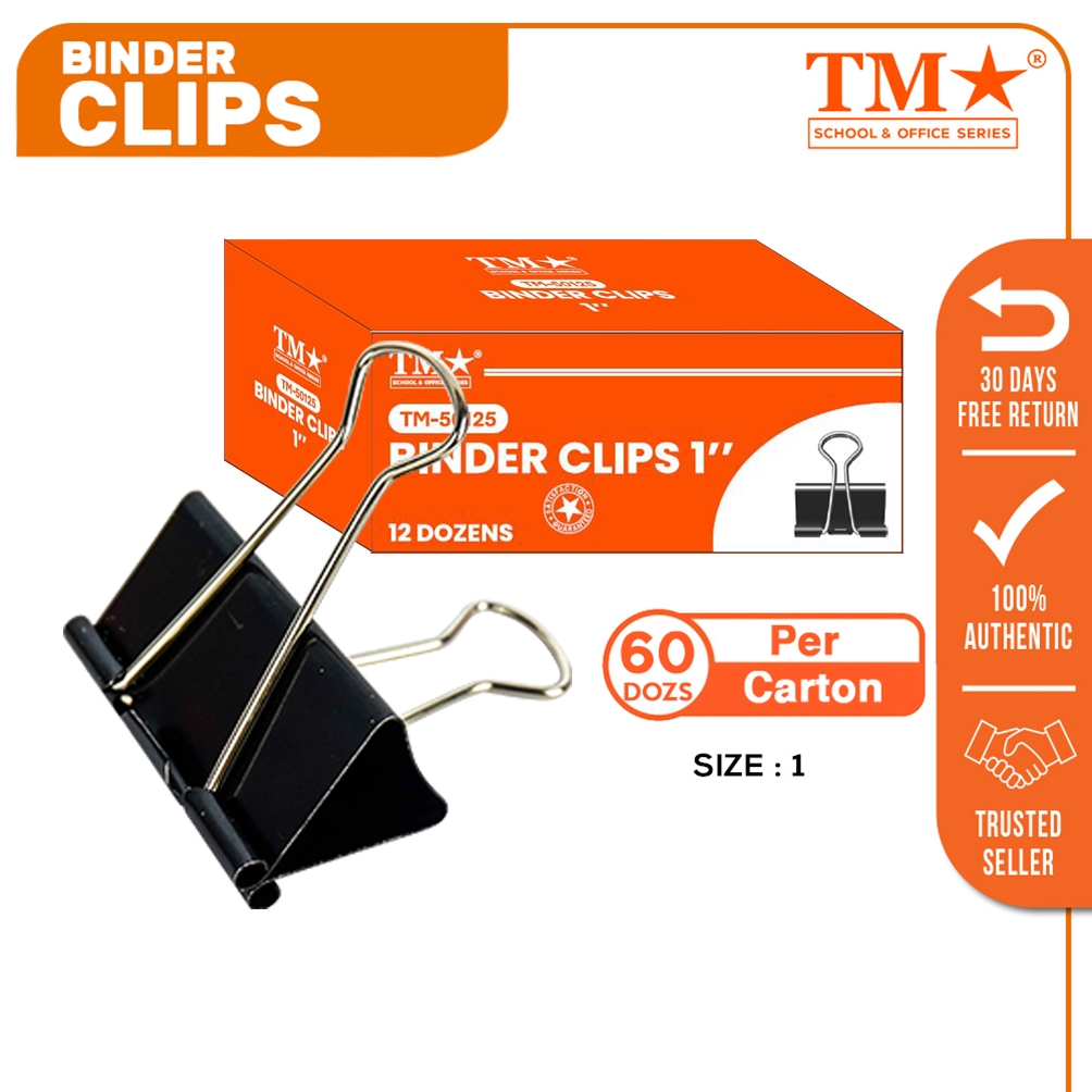 TM 60 Dozens Binder Clips 1 Inch (TM-50125) | Shopee Philippines