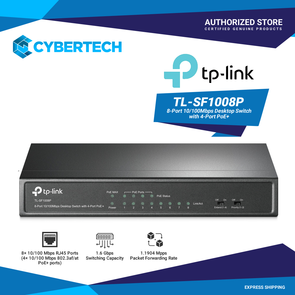TP-Link TL-SF1008P 8-Port 10 100mbps Desktop Switch With 4-Port PoE ...