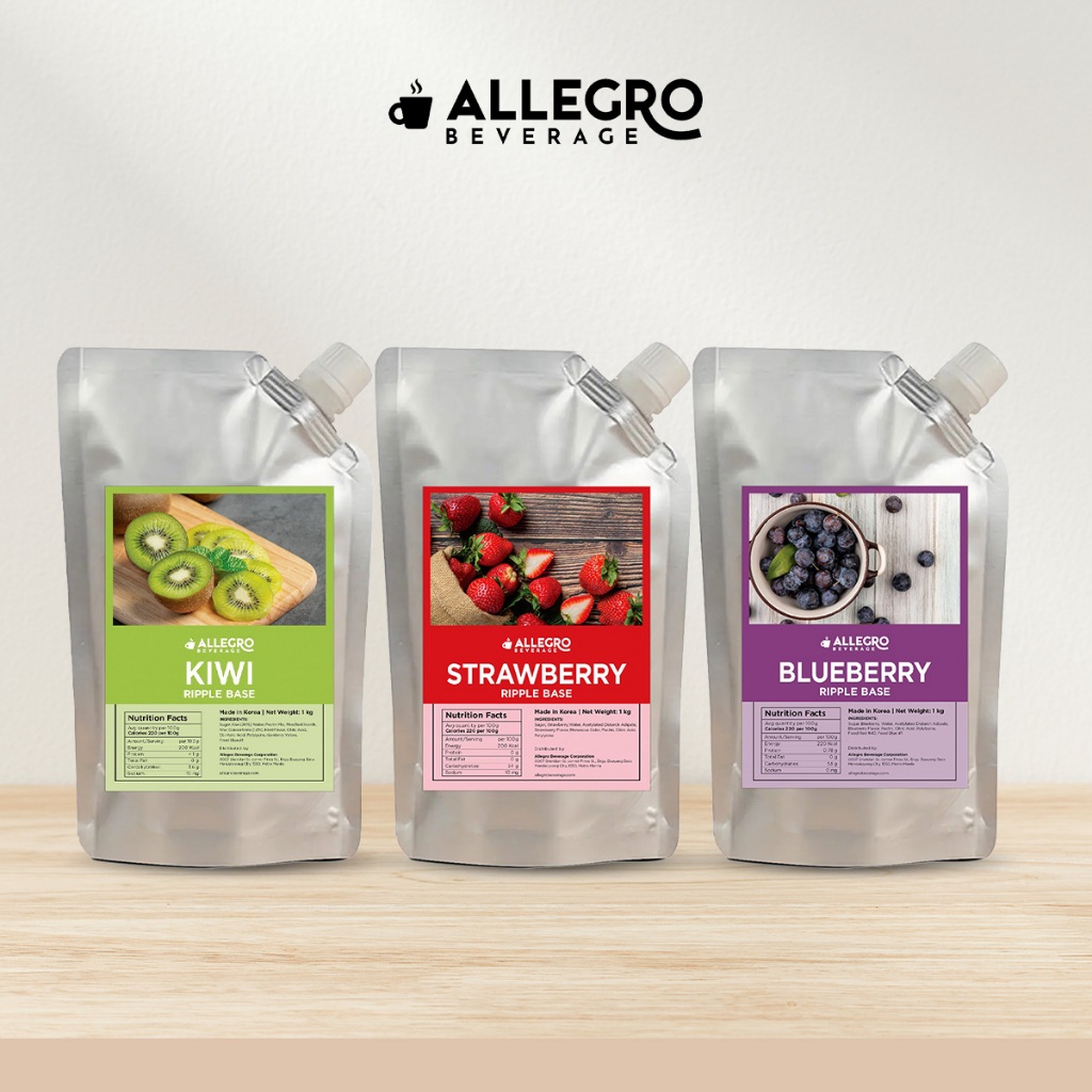 Allegro Ripple Base Purees (Strawberry, Blueberry, Kiwi) | Shopee ...
