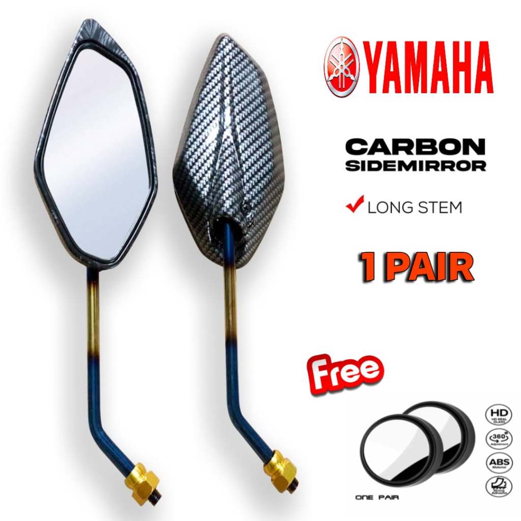YAMAHA Mio Gravis - Motorcycle carbon side mirror Long Stem With golden ...