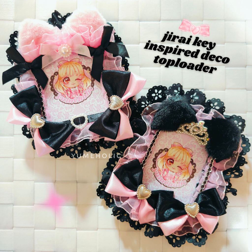 Jirai Kei Black Pink Inspired Deco Toploader Photocard Holder | Shopee ...