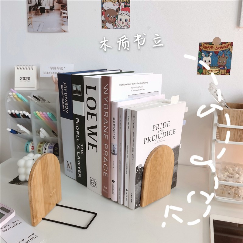 ins wind wooden book student dormitory desktop bookshelf thickened ...