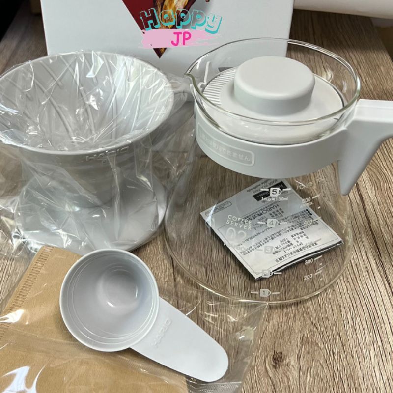 HARIO V60 Coffee Server 02 Set Pale Gray 1-4 Cups Drip Coffee Made in ...