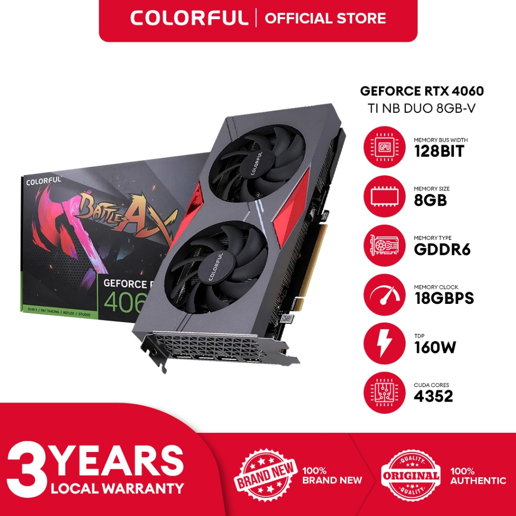 Colorful GeForce RTX 4060 Ti Graphics Cards (8GB & 16GB) | Shopee ...