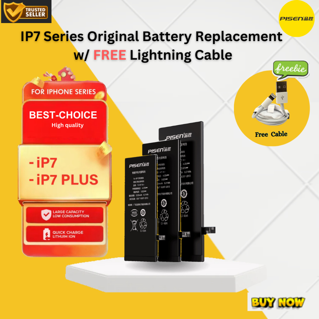 Pisen iP7 Series Original Battery Replacement with Free Cable | Shopee Philippines