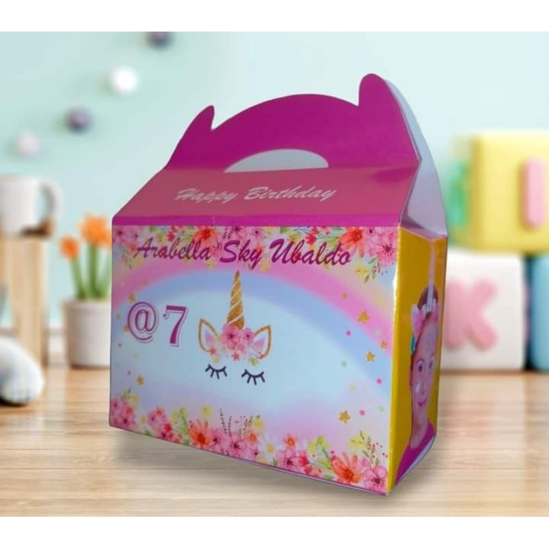 UNICORN COSTUMIZED MINI PARTY BOX/GABLE BOX | Shopee Philippines