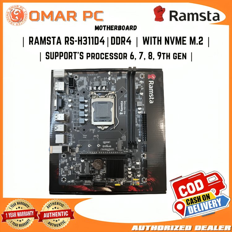 BRANDNEW RAMSTA RS - H311D4| DDR4 | WITH Nvme m.2 | SUPPORT PROCESSOR ...