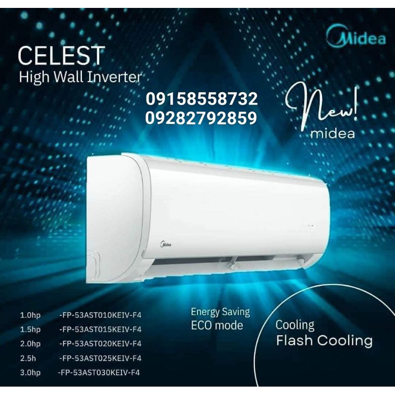 Midea 3.0HP Split Type Inverter Airconditioner Celest | Shopee Philippines
