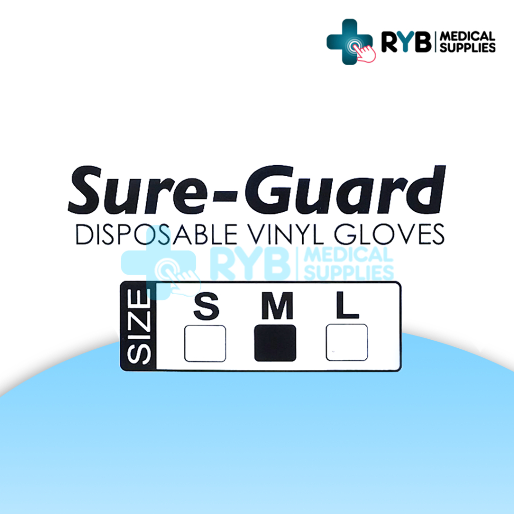 Sure-Guard Vinyl Disposable Gloves Powder Free (100 pcs/box) | Shopee ...