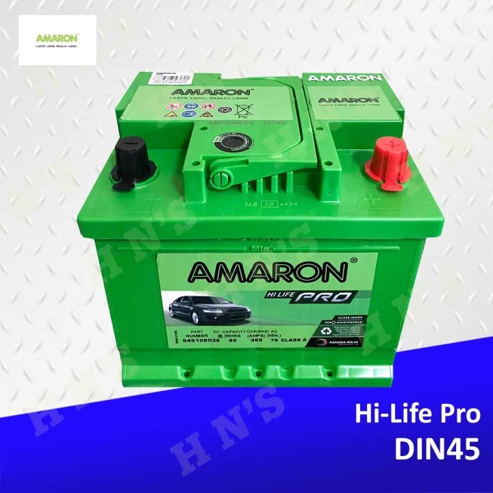 AMARON Hi-Life Pro Din 45 Din 44 Maintenance Free Car Battery | Shopee Philippines
